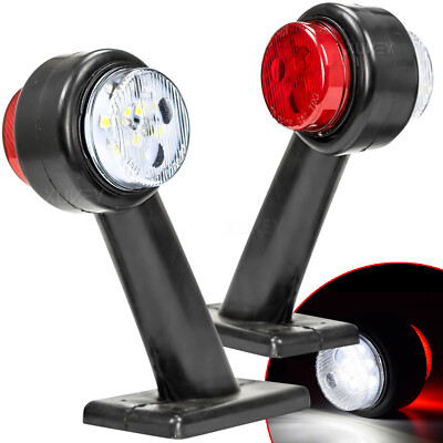 2Pcs 10-30V LED Side Marker Lights Elbow Rubber Outline Rear Trailer ...