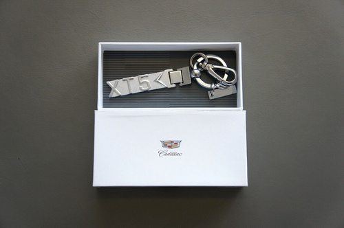 NIB Genuine Cadillac XT5 Silver Stainless Steel Metal keychain Key Ring ...