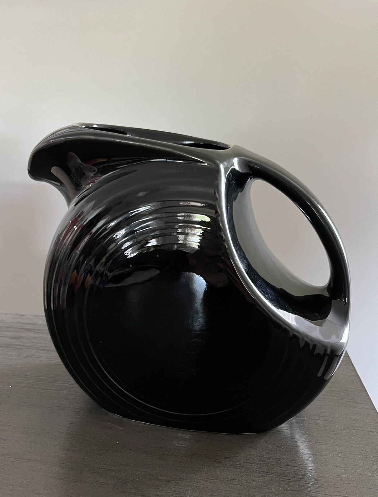 Retired Fiesta / Fiestaware Large 7” Tall Black Disk Pitcher | eBay