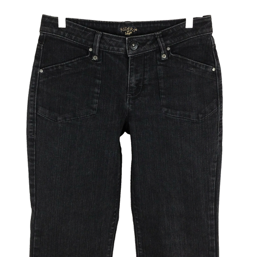 Lee Riders COPPER womens straight jean size 7/8 stretch faded black mid ...