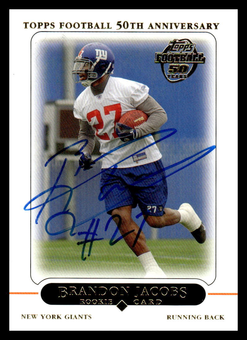 Brandon Jacobs 2005 Topps #378 New York Giants Signed Football Card | eBay
