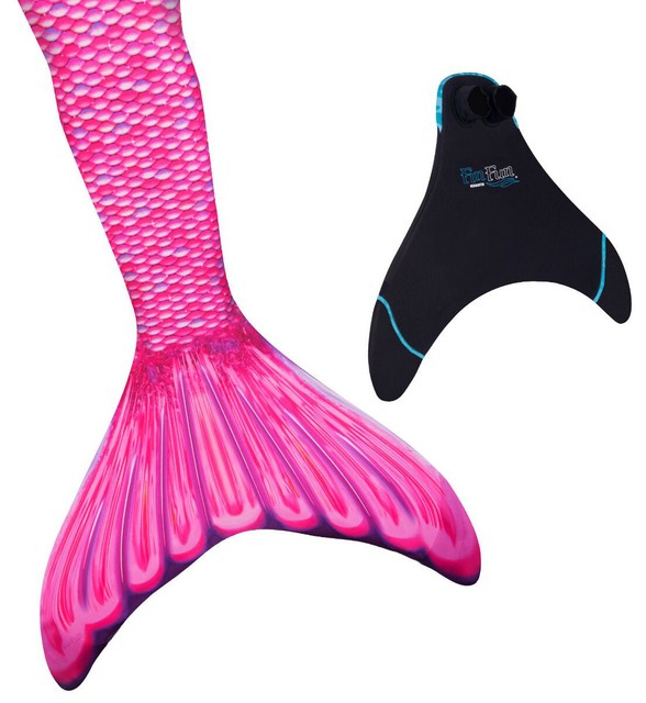 Fin Fun Mermaid Tail Swim Swimming Skin With Monofin Malibu Pink Size 6