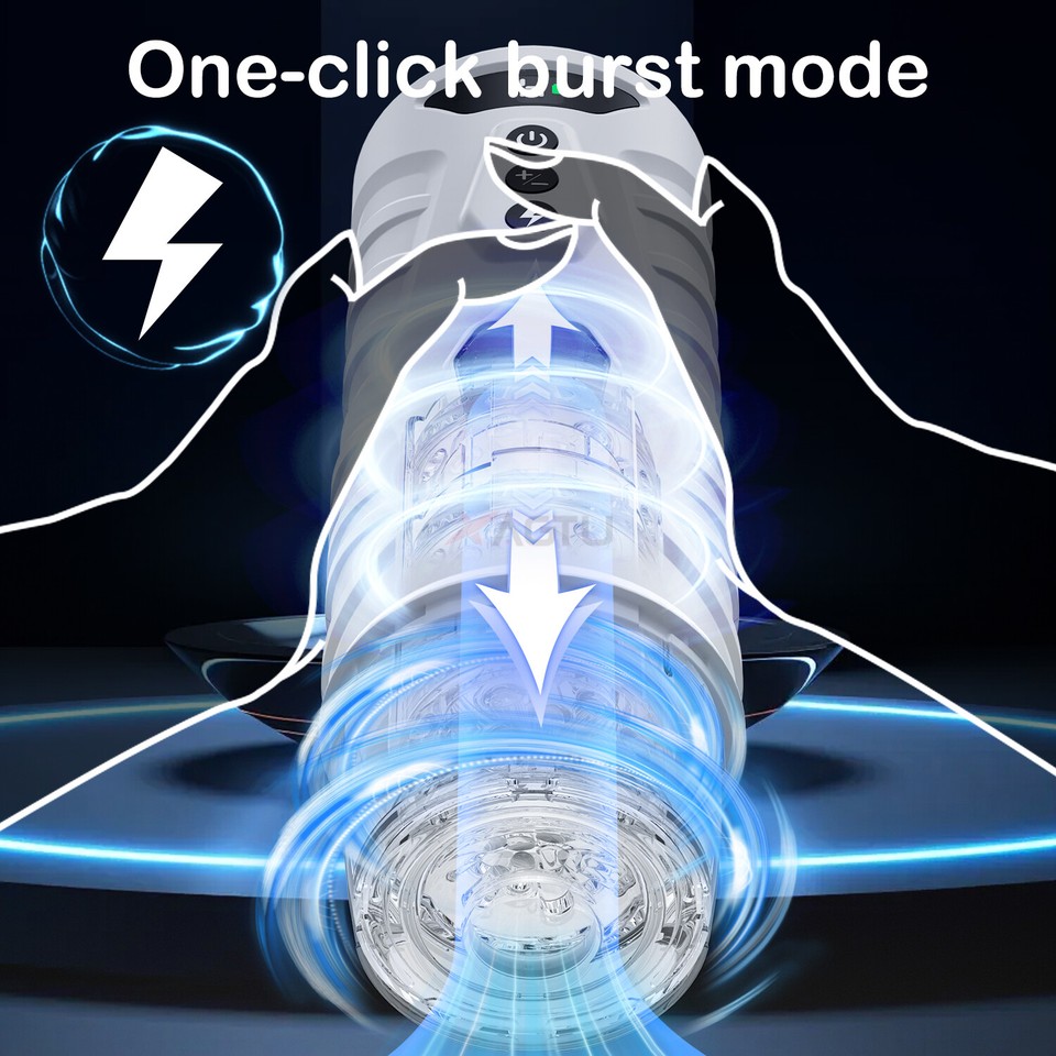 Male Masturbaters Automatic HandsFree Thrusting Cup Rotating Stroker ...