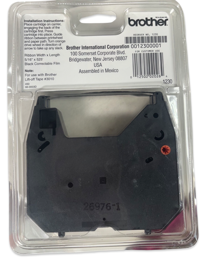 2 Pack Brother 1230 Black Correctable 1030 Film Ribbons Factory Sealed ...