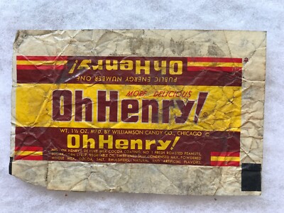 1950’s Oh Henry Candy Bar Wrapper, Williamson Candy Co. Chicago | eBay