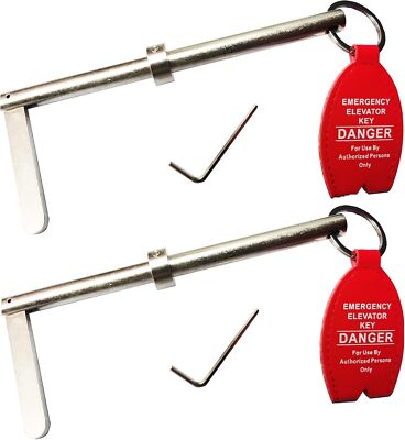 2 Pack Emergency Key Elevator Door Key for Door Elevator Universal Drop ...