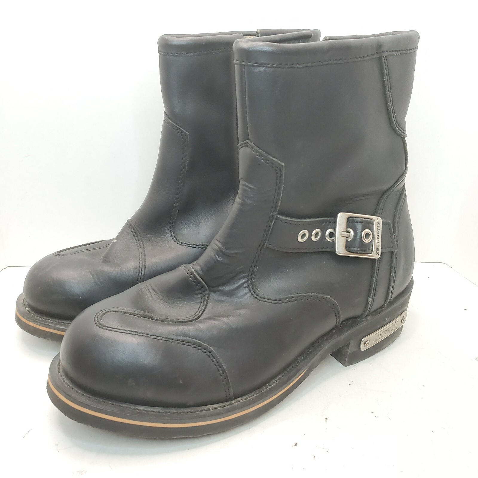 Xelement Black Leather Zipper Motorcycle Riding Boots… - Gem