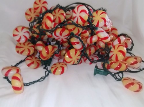 Peppermint Blow Mold String Lights 3 Strings 8'5" Each 30 Bulbs Strand ...