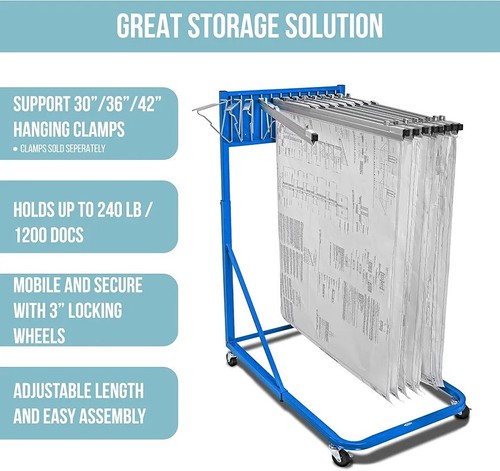 Adir Mobile Blueprint Holder – Construction Plan Rack, Map Organizer ...