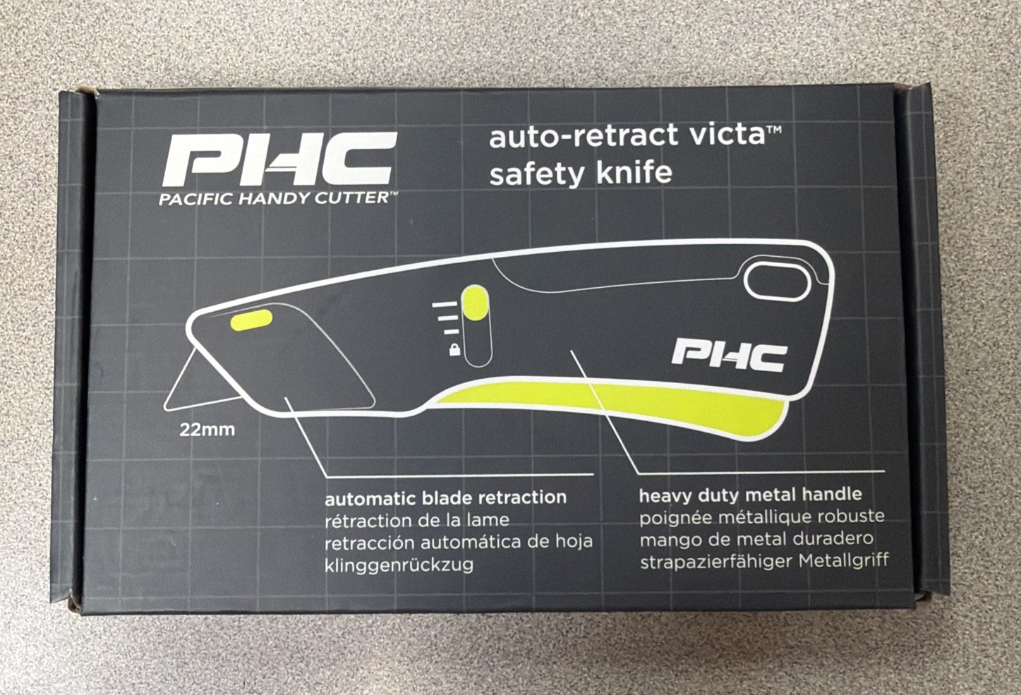 PHC Pacific Handy Cutter Auto-Retract Victa Safety Knife METAL NEW ...