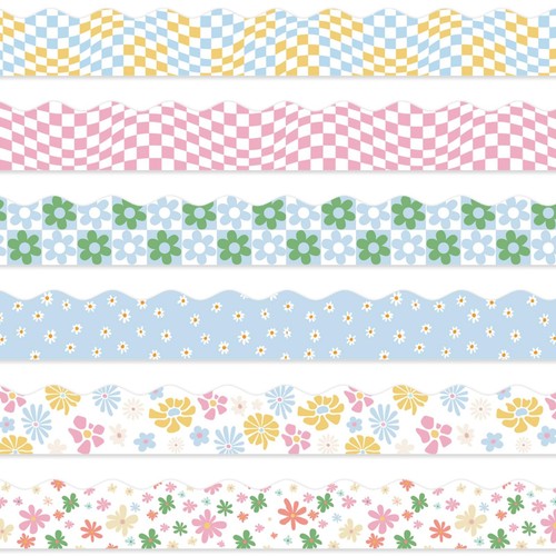 Pastel Bulletin Board Borders, 84Ft Pastel Classroom Decor Groovy ...