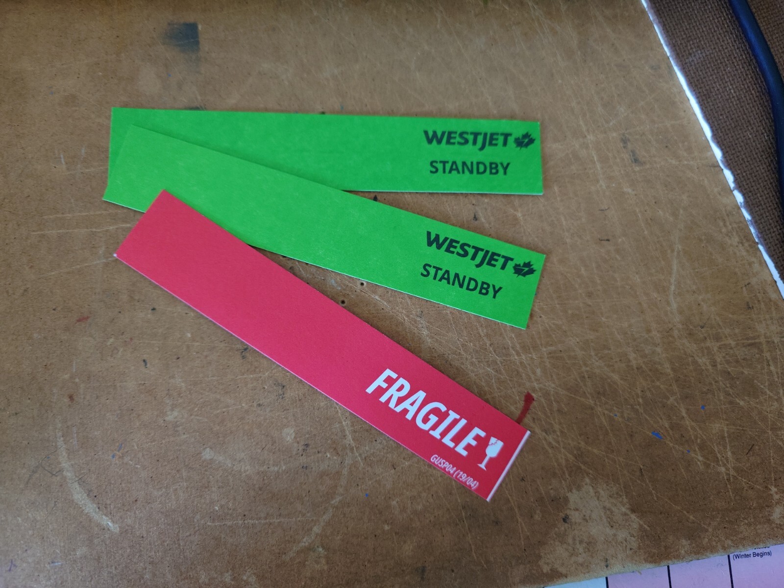 WestJet Standby And Fragile Tags X3 | eBay
