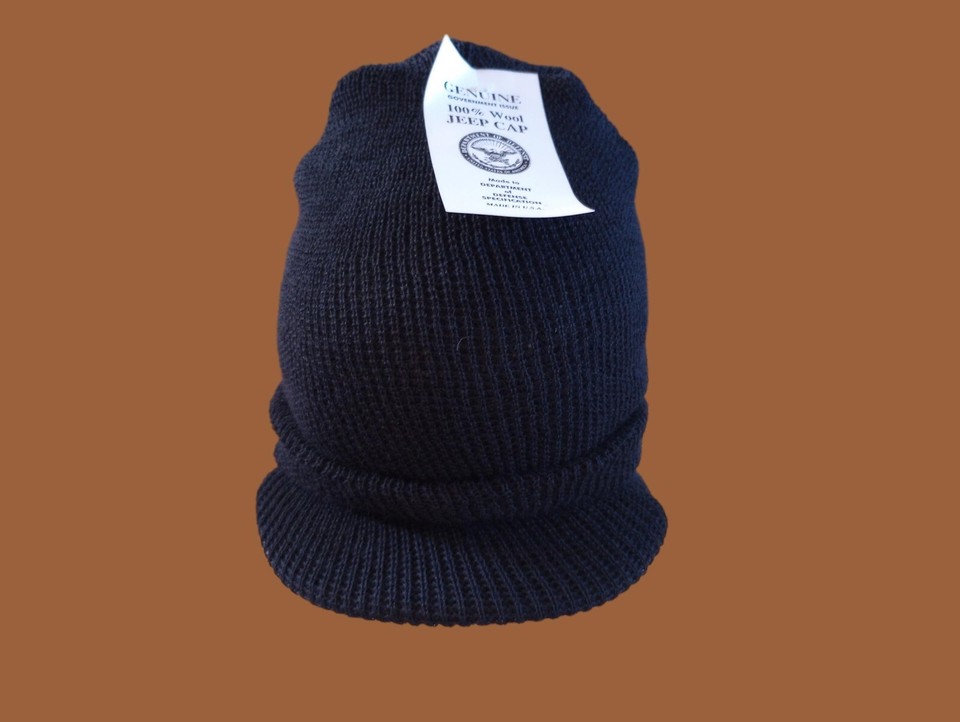 NEW GENUINE MILITARY BLUE JEEP WATCH CAP 100% WOOL 2 PLY U.S.A MADE ...
