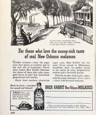 1947 Brer Rabbit New Orleans Molasses Print Ad Mississipi Steamboat ...