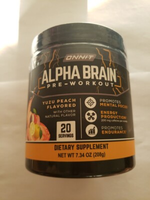 ONNIT Alpha Brain Pre-Workout Powder 7.34oz Peach Flavor 05/2025 | eBay