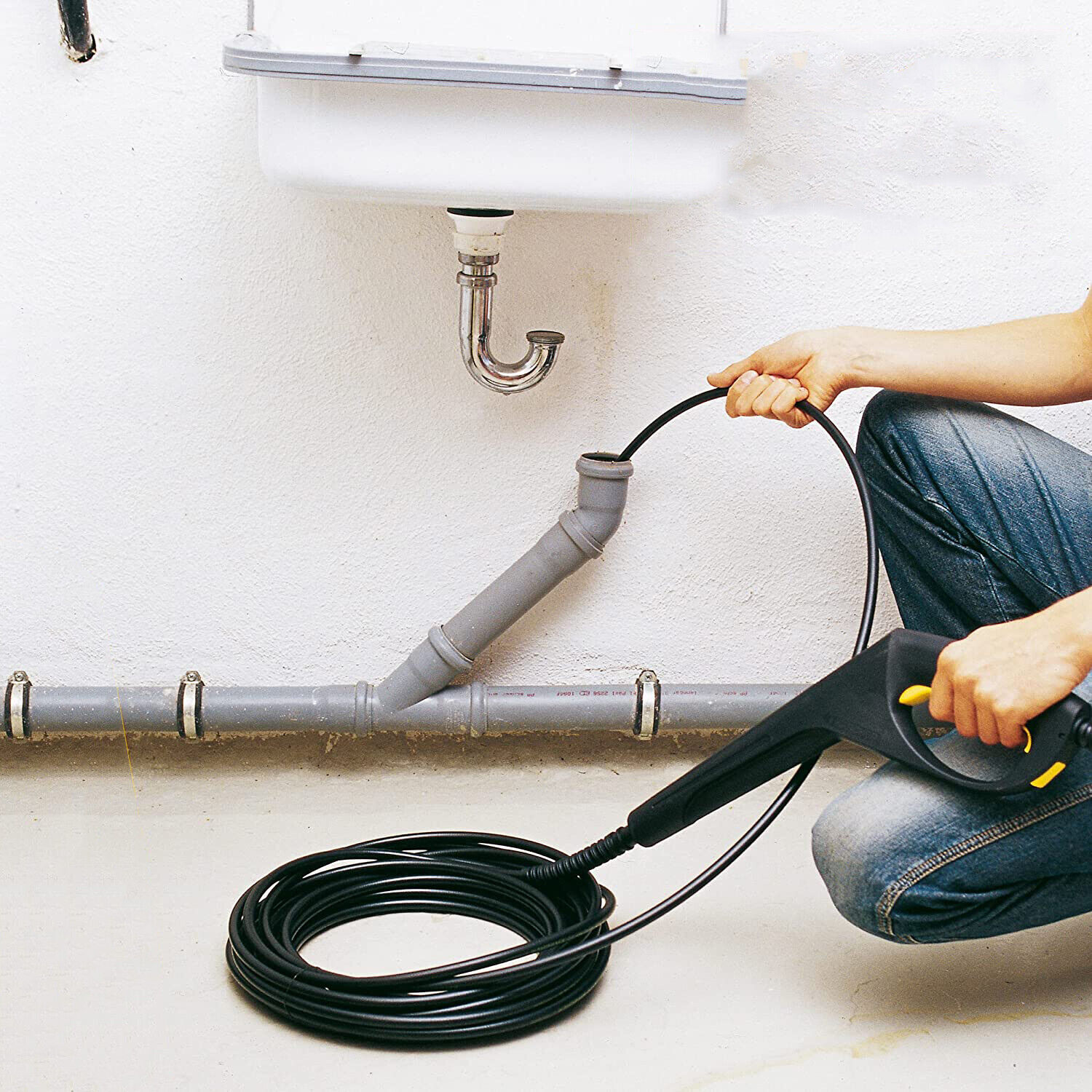 10M Drain Rods Flexible High Pressure Washer Hose Pipe Sewer Cleaner ...