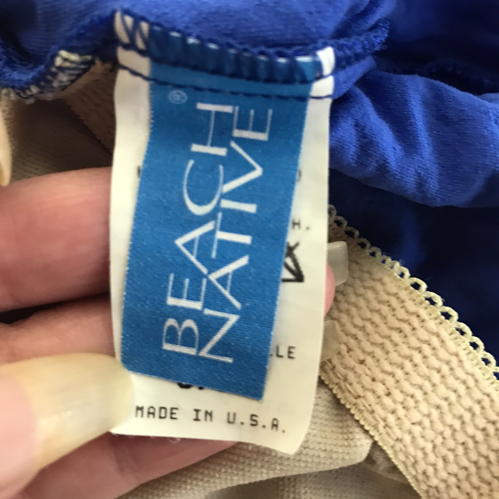 Vintage Beach Native USA Blue Full Piece Swimsuit Wom… - Gem