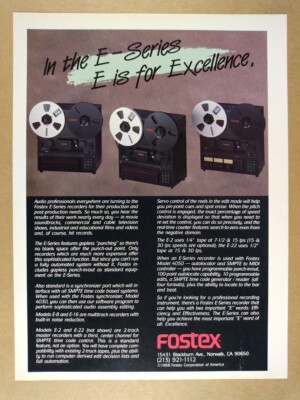 1988 Fostex E2 E8 E16 Reel Tape Recorders vintage print Ad | eBay