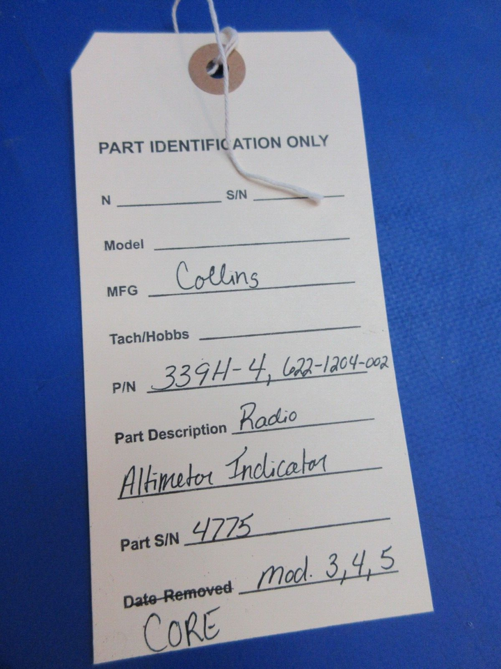 Collins Radio Altimeter Indicator P/N 339H-4, 622-1204-002 CORE (10223 ...