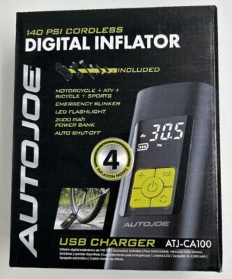 *Auto Joe ATJ-CA100 Cordless Digital Air Pump Inflator + Power Bank ...