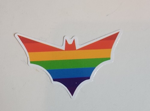 LGBTQ Pride Rainbow Sticker Decal Multi Color Striped Batman Bat Symbol ...