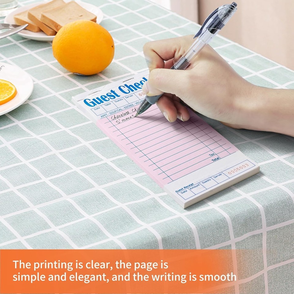 6 Pack Pink Waitress Notepad - 300 Sheets for Effortless Order Tracking ...