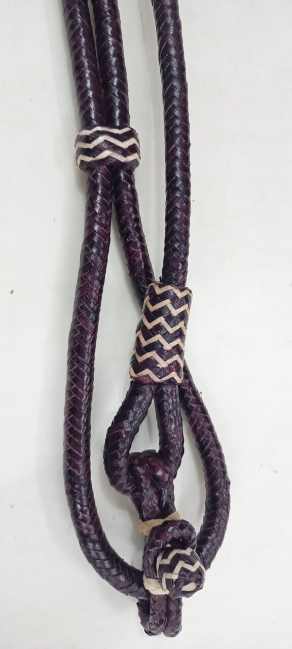 Hand Braided Brown Rawhide Show Romel Romal Reins Horse tack Natural ...
