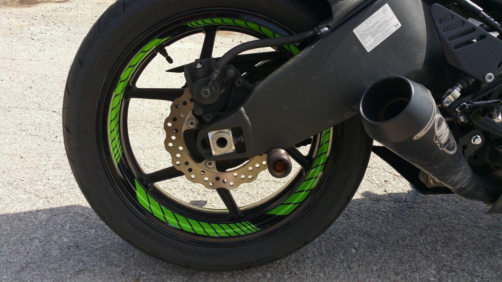 CUSTOM Kawasaki Ninja INNER WHEEL DECALS STICKERS RIM STRIPES ZX6R ZX7R ...