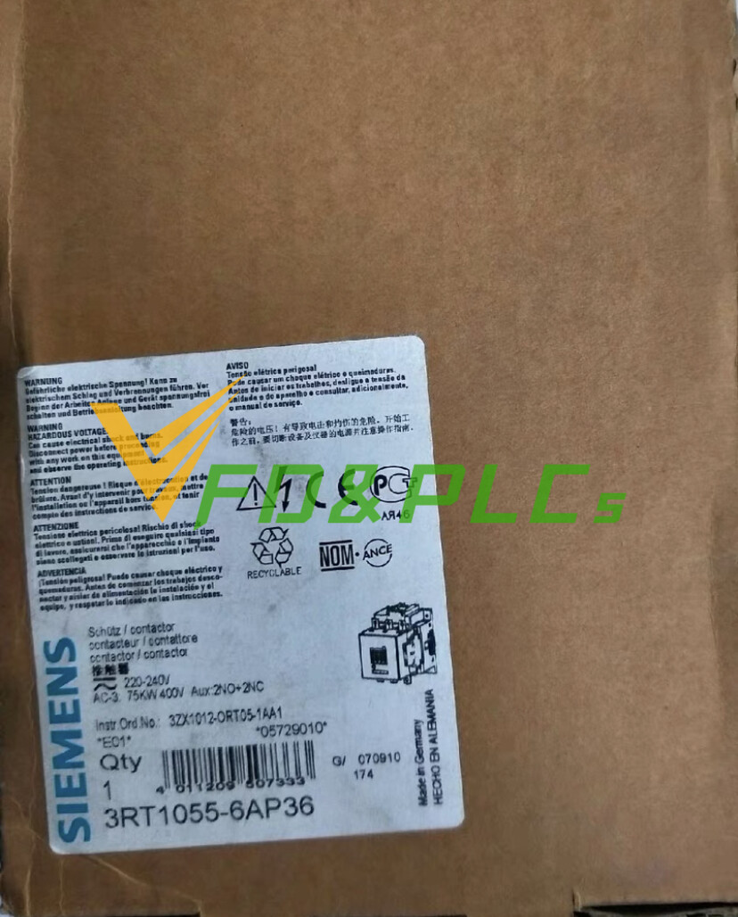 3RT1055-6AP36 1PCS New original Siemens Contactor 3RT1 055-6AP36 Fast ...