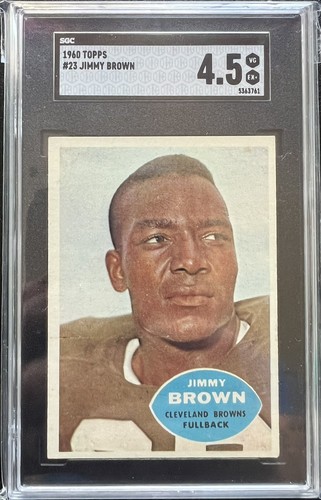 1960 Topps Jim Brown SGC 4.5 #23 Cleveland Browns Football Card HOF ...