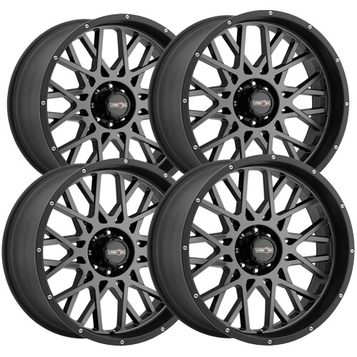 (Set of 4) Vision 412 Rocker 18x9 8x170 +12mm Gunmetal Wheels Rims 18 ...