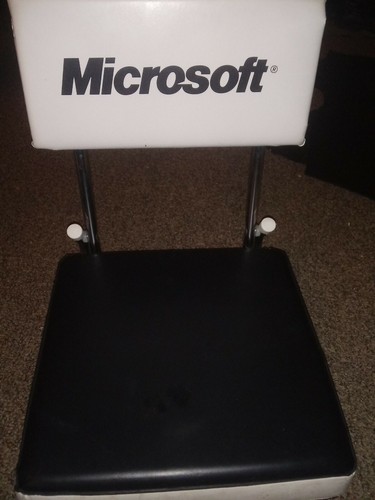 MICROSOFT PROMOTIONAL FOLDING STADIUM SEAT CHAIR CUSHIONED BLACK/WHITE ...