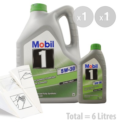 Car Engine Oil Service Kit / Pack 6 LITRES Mobil 1 ESP 5W-30 6L | eBay