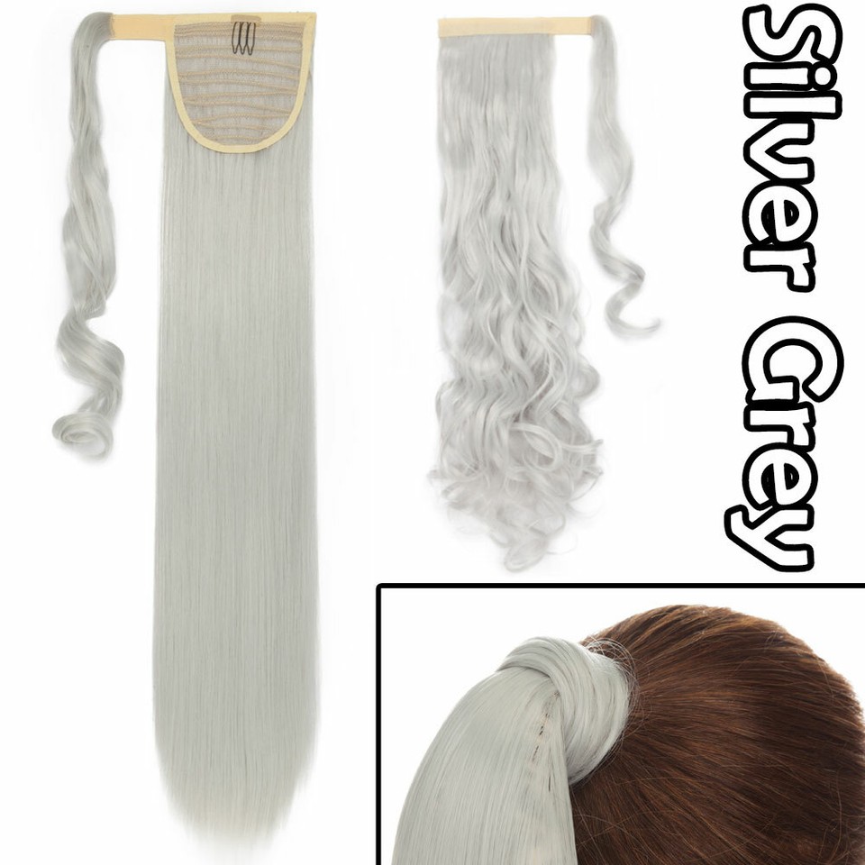 US Real Thick Hair Wrap Around Ponytail 1Pc Clip In Pony Tail as human ...