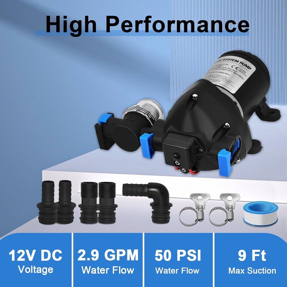 03526-144A Water System Pump, Triplex Diaphragm Pump 2.9 GPM, 50 PSI ...
