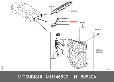 Genuine OE Lamp Assembly License Plate MN146839 for Mitsubishi MN14 ...