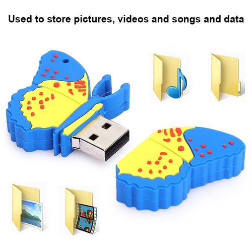 Cartoon U Disk PVC Small USB Butterfly Pattern Flash Pen Drive Cute ...