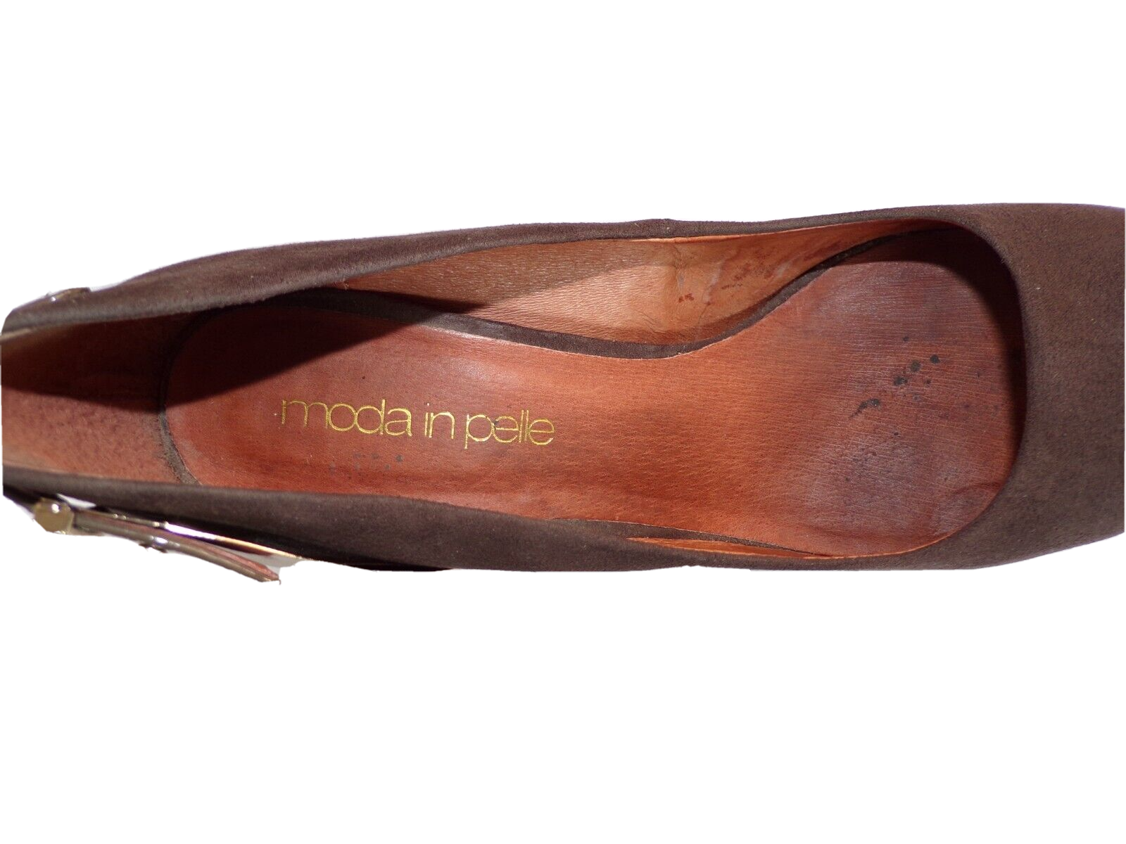 Moda In Pelle Brown Suede Court Shoes Size UK 6 Heel 4" In Original Box ...