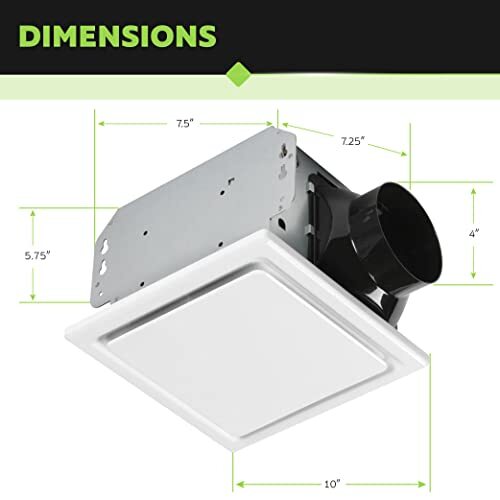 Homewerks 7140-50 Bathroom Fan Ceiling Mount Exhaust Ventilation, 1.5 ...