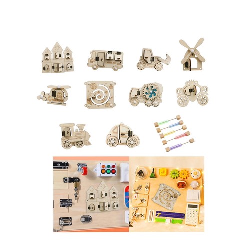 Sensory Board Lock Toy Wooden Busy Board Accessories Wooden Montessori ...