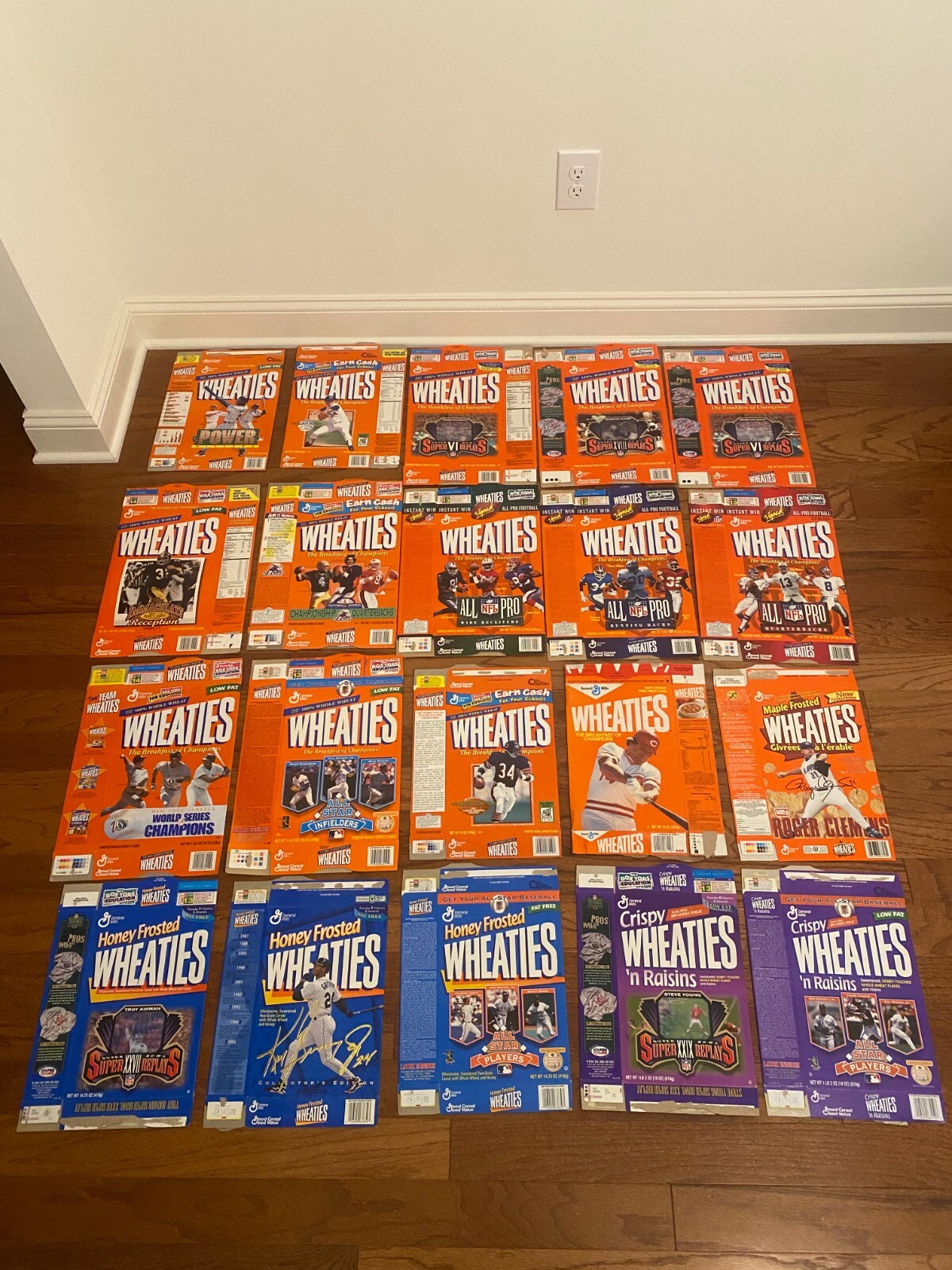 (20) Vintage {1990s} "WHEATIES" {FOOTBALL & BASEBALL} Cereal Box Lot ...