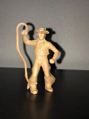 Marx 60mm Ranch Cowboy with whip. Whip is Split 1950s. Brown Plastic | eBay