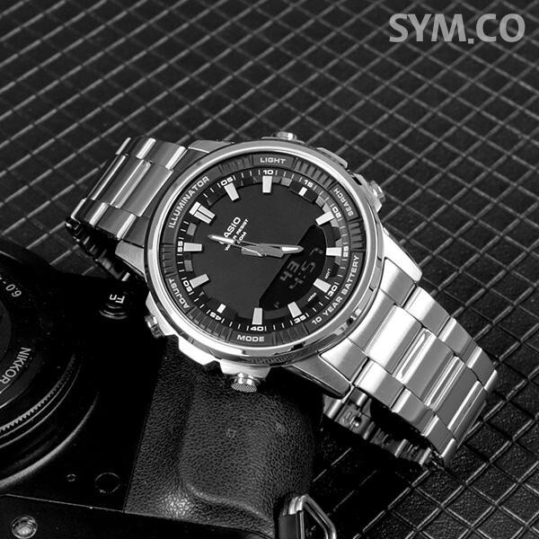 Casio AMW-880D-1A Stainless Steel Analog Digital Mens Watch Original ...