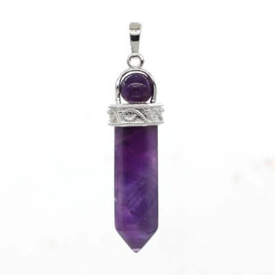 Healing Crystal Quartz Chakra Hexagon Pendulum Stone Pendant Dowsing ...