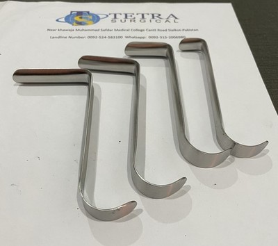 Set of 4 Converse Blade Retractor, 3.3/4" Stainless Steel Surgical ...