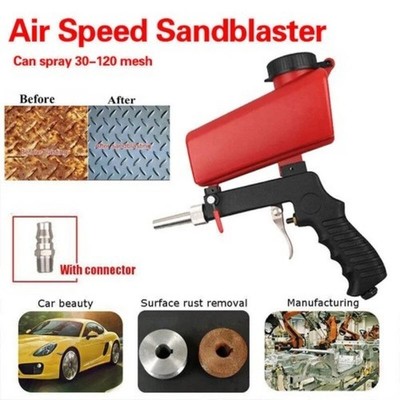 Hand Held Air Sandblasting Gun 1/4" Sand Blaster Shot Media Blasting ...