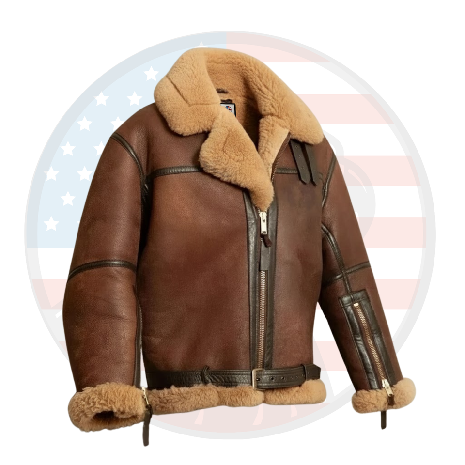 Men's B3 Irvin Sheepskin Flying Jacket RAF Aviation Flight Leather ...