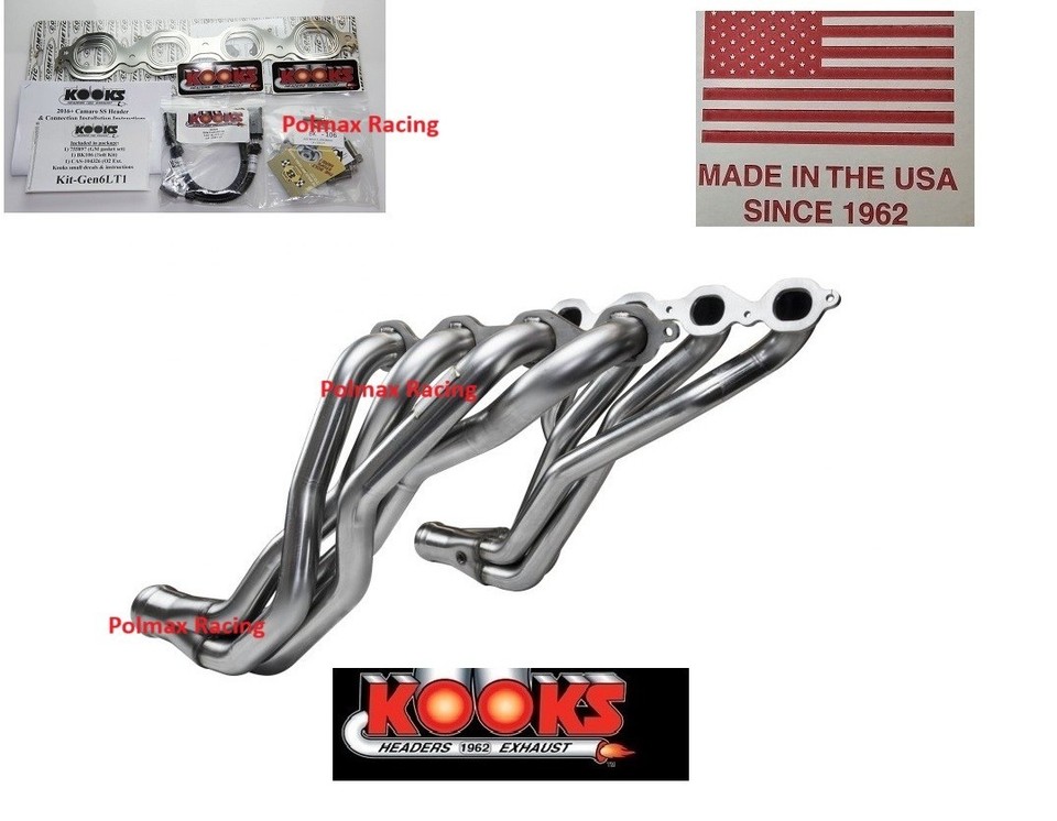 Kooks 2'' stainless long tube headers upgrade kit 2017-2024 Camaro ZL1 ...