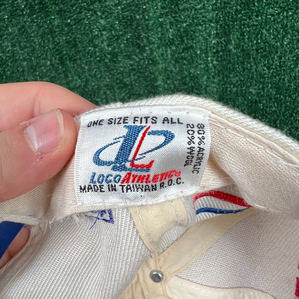 Vintage Logo Athletic NFL Buffalo Bills Diamond Cut White Snapback Hat ...