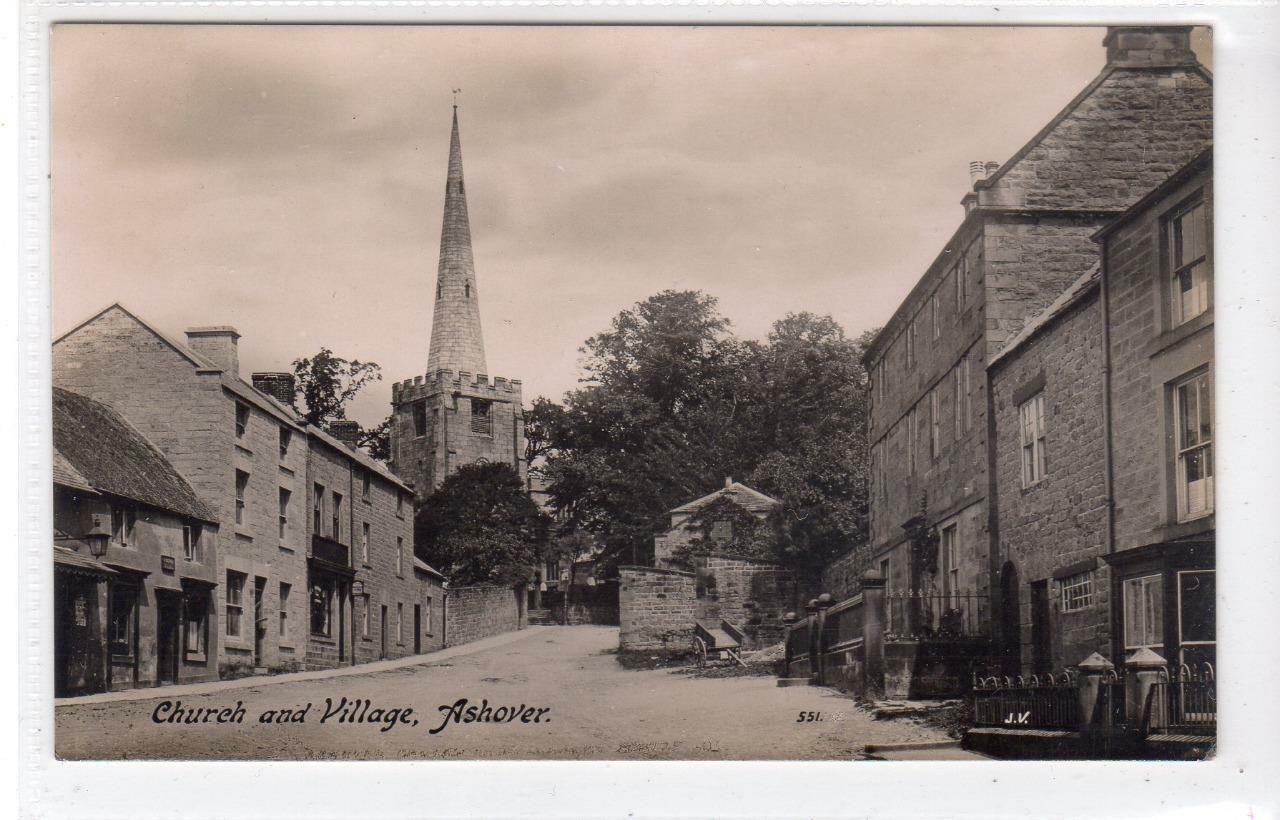 CHURCH AND VILLAGE, ASHOVER: Derbyshire postcard (C51577) | eBay UK
